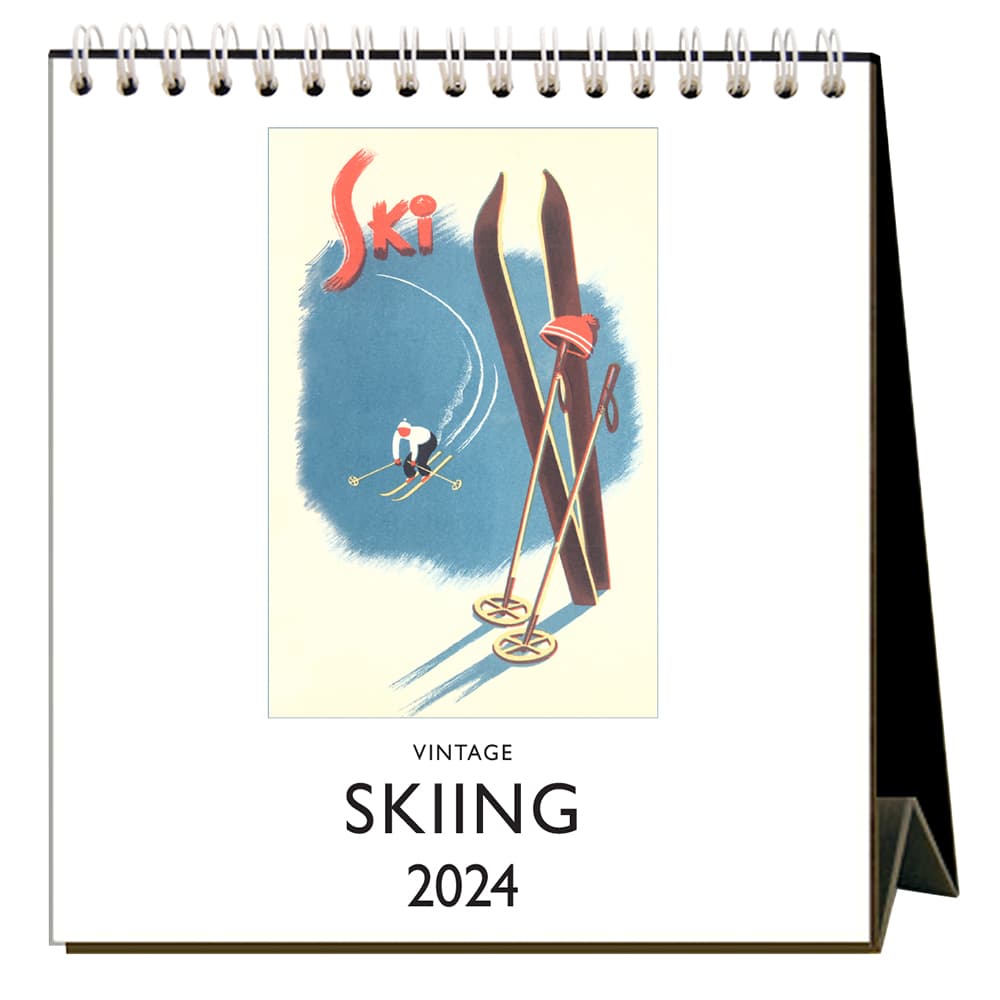 Skiing 2024 Easel Desk Calendar